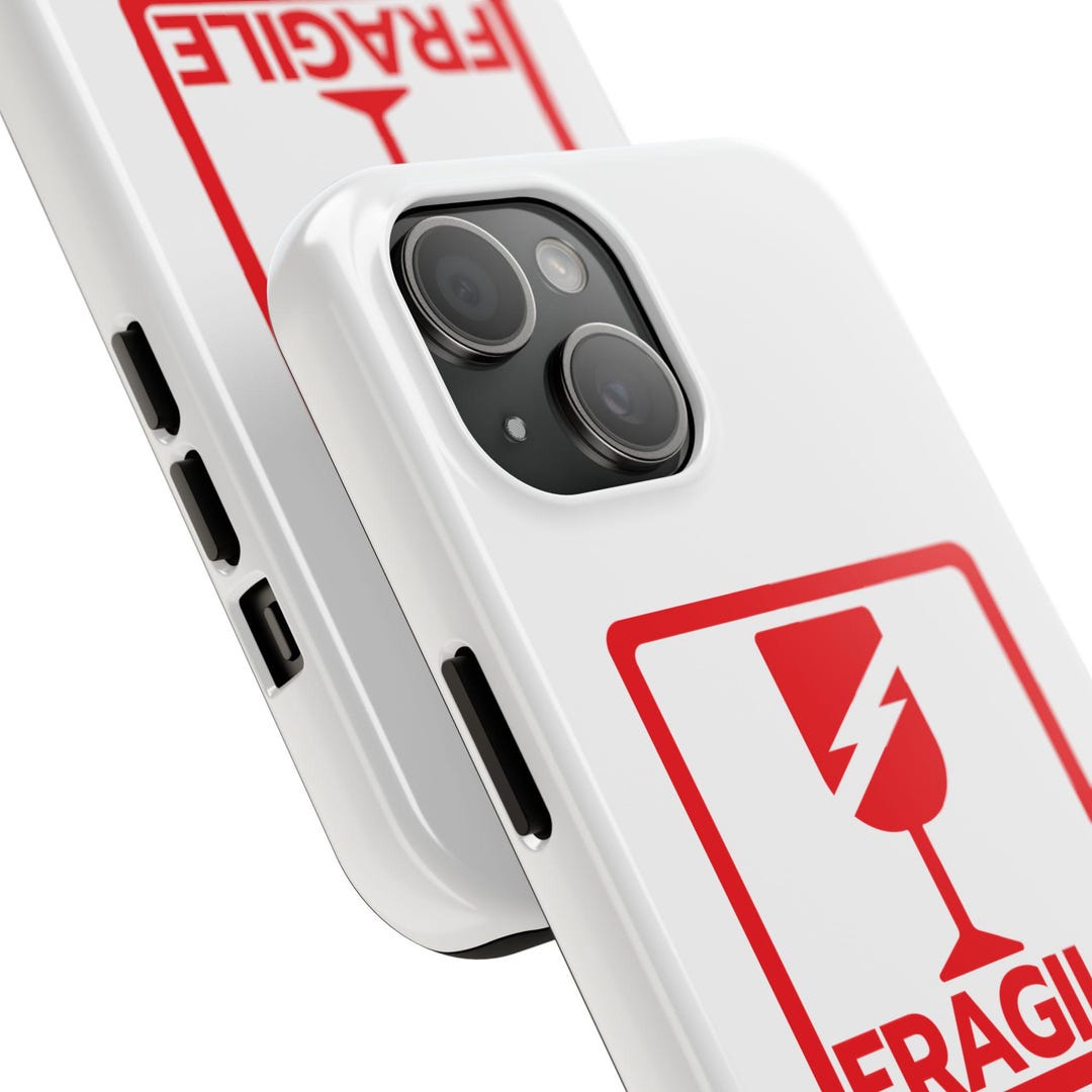 Printable Fragile Sticker Label on Phone Case | Red Shipping Label PDF ...