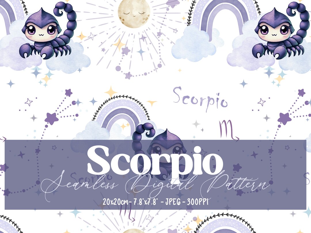 Scorpio Pattern Template, Zodiac, Astrology, Seamless, Fabric Printing ...