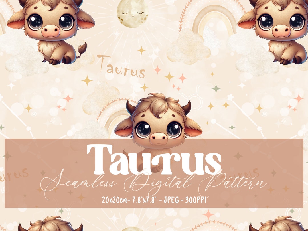 Taurus Pattern Template, Zodiac, Astrology, Seamless, Fabric Printing ...