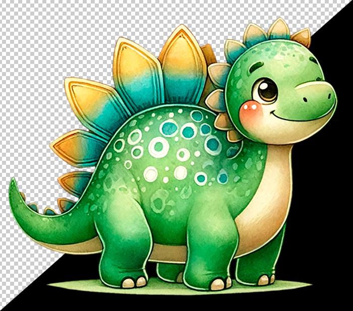 Cartoon Dinosaurs Clipart PNG. Transparent Background. PNG #5 - Etsy