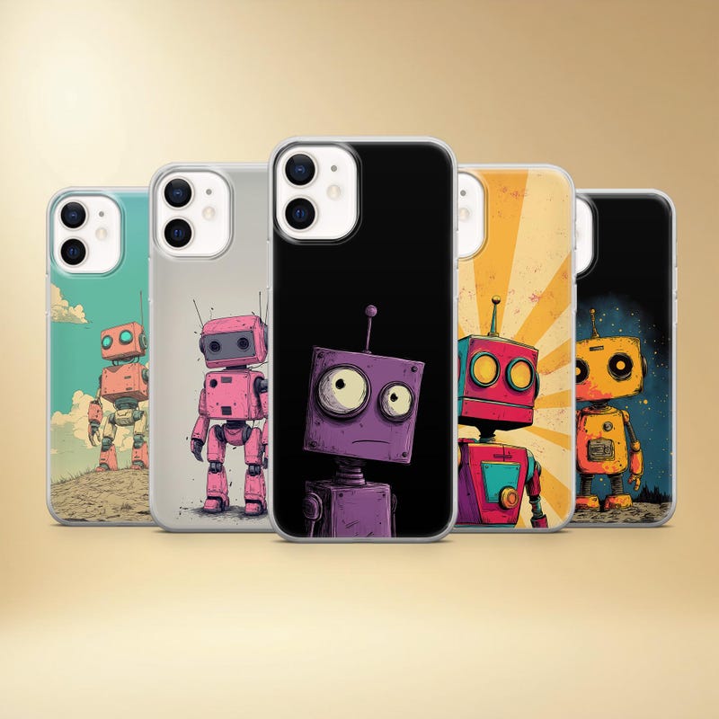 Retro Robot Phone Case - Etsy