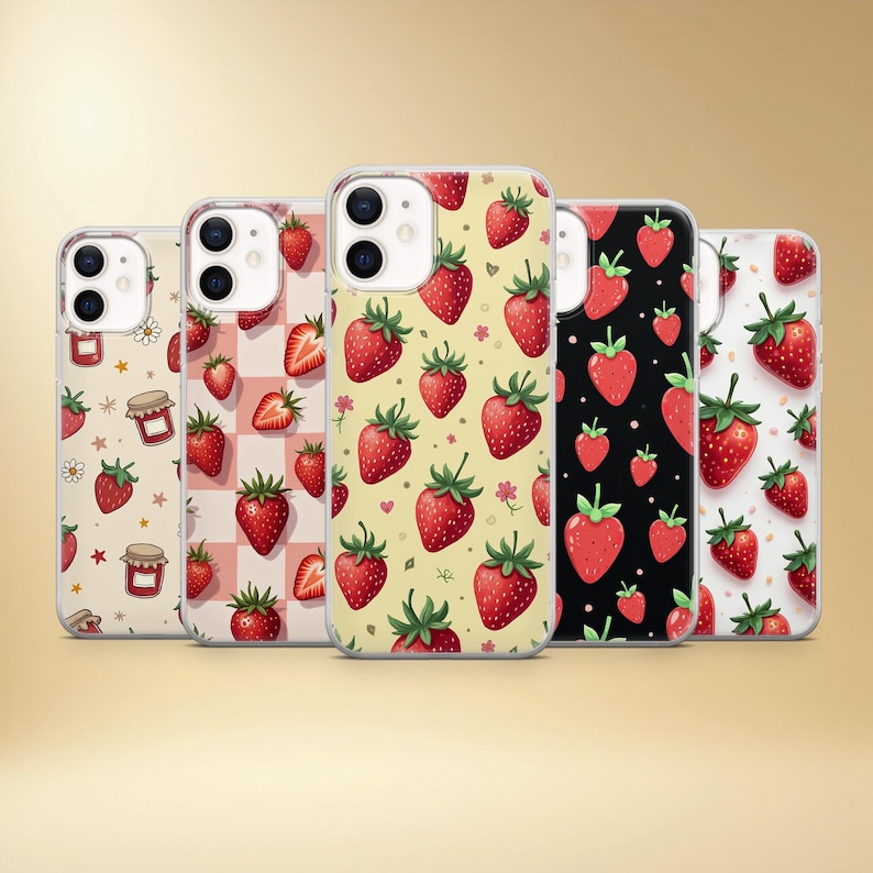 Strawberry Picnic Phone Case, Berry Art Cover for Iphone, Samsung ...