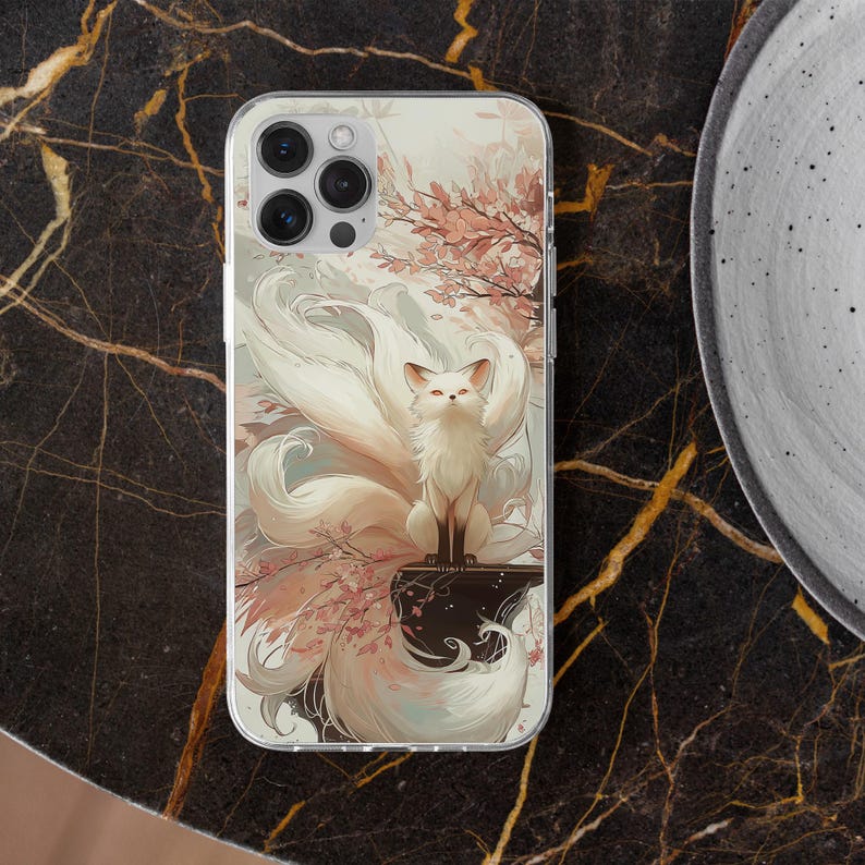Nine Tailed Fox Phone Case, Kitsune Art Cover, Iphone, Samsung, Pixel ...