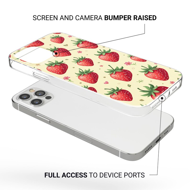 Strawberry Picnic Phone Case, Berry Art Cover for Iphone, Samsung ...