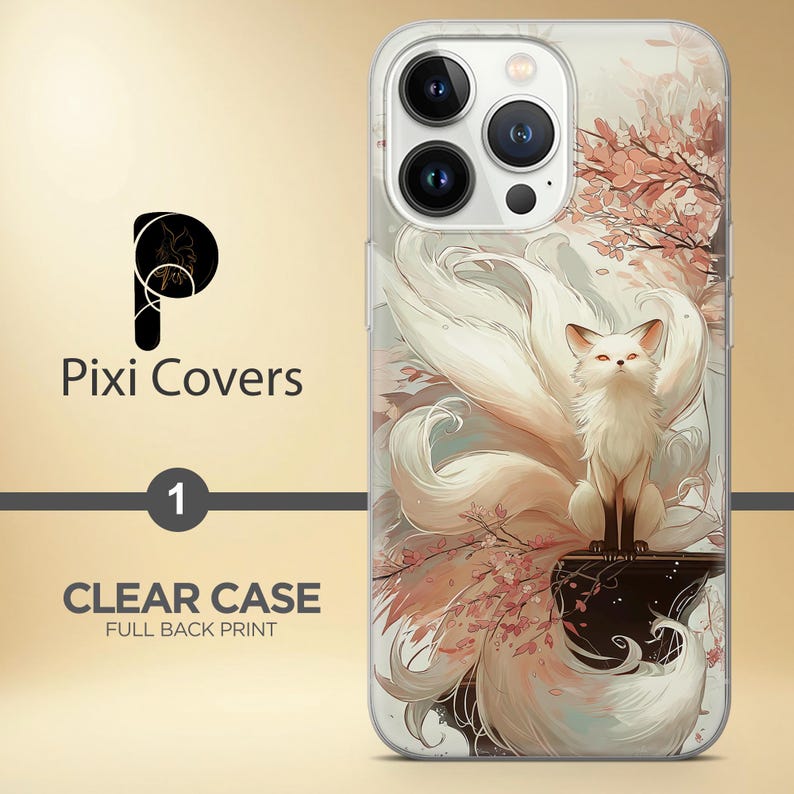 Nine Tailed Fox Phone Case, Kitsune Art Cover, Iphone, Samsung, Pixel ...