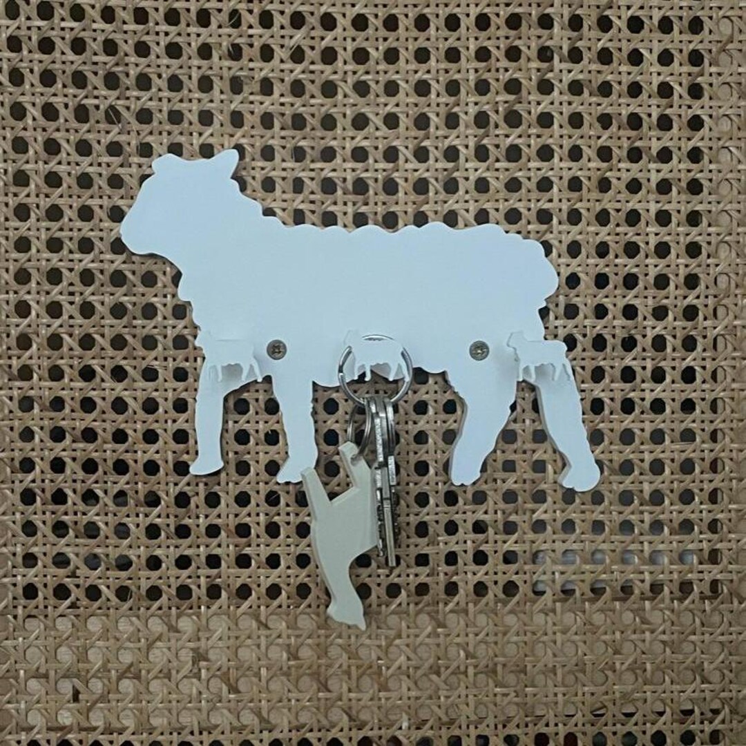 Sheep Wall Hook in Milky White With Optional Black Sheep Hook or Round ...