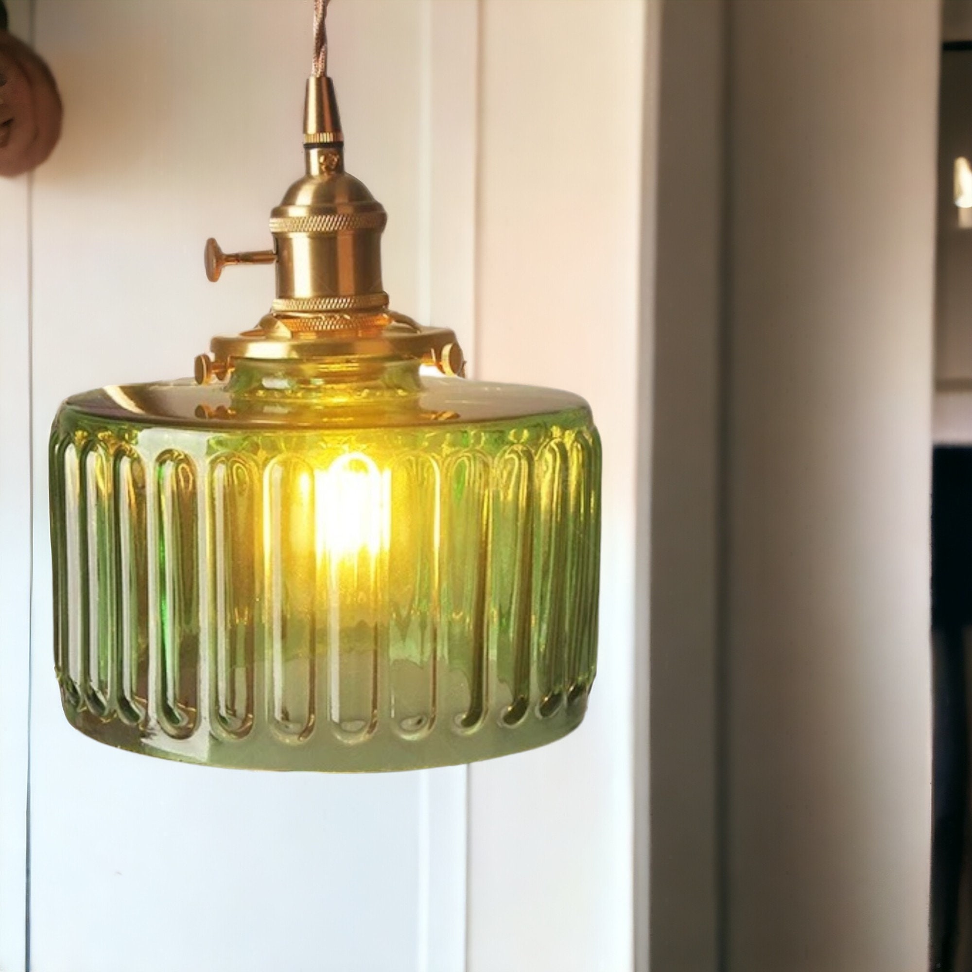 Vintage Stained Glass Lamp, Retro Hanging Ceiling Light, Nordic Style ...