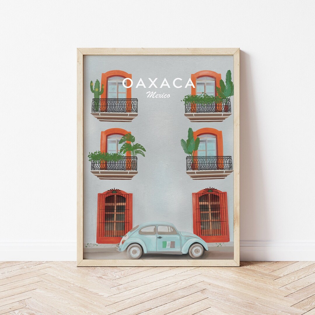 Oaxaca Mexico Poster, Mexico Illustration Poster, Mexico Art Print, VW ...