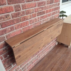 Wall Mounted Folding Table With Shelves, Space Saving Table, Floating ...