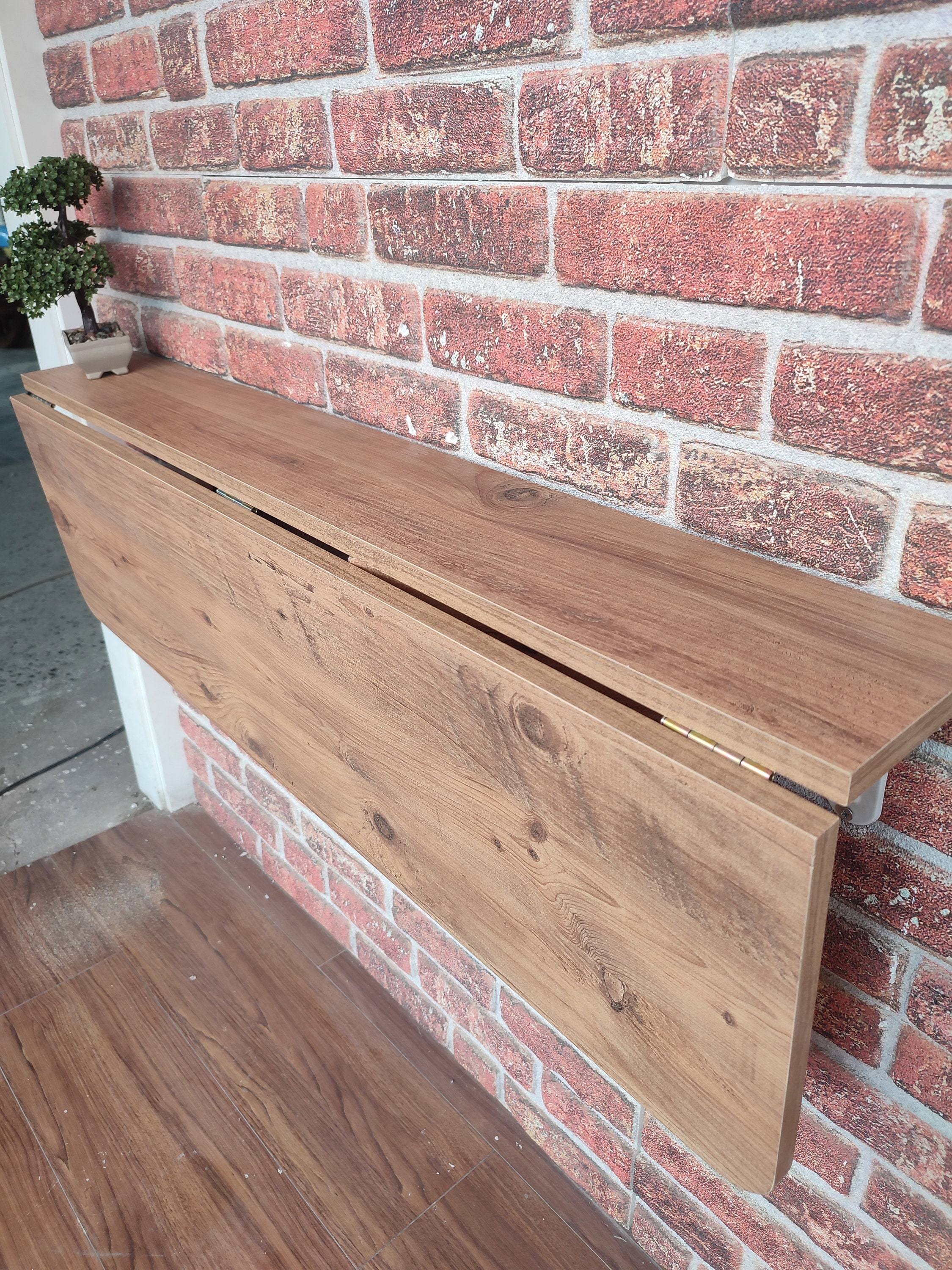 Wall Mounted Folding Table With Shelves, Space Saving Table, Floating ...