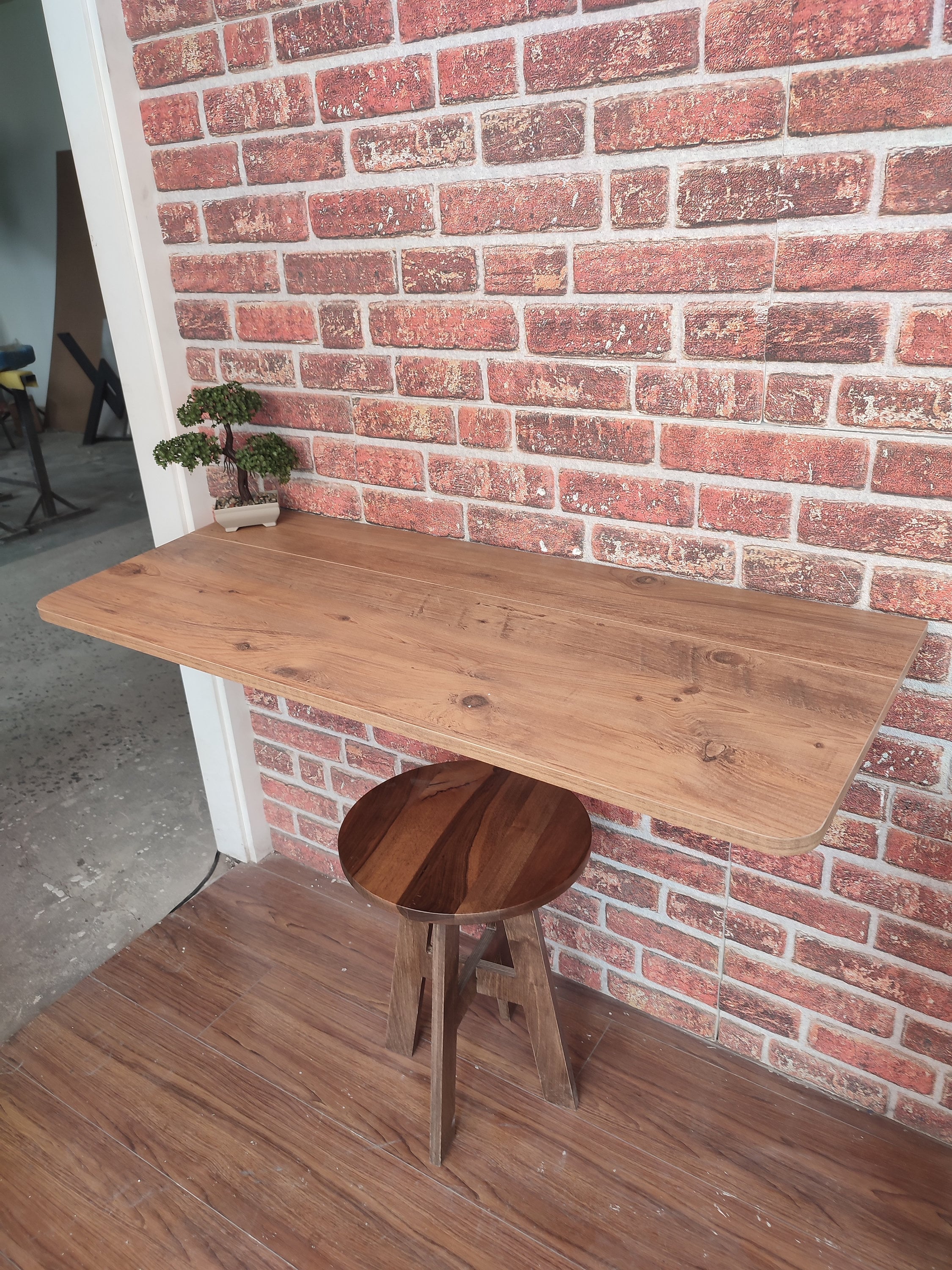 Wall Mounted Folding Table With Shelves, Space Saving Table, Floating ...