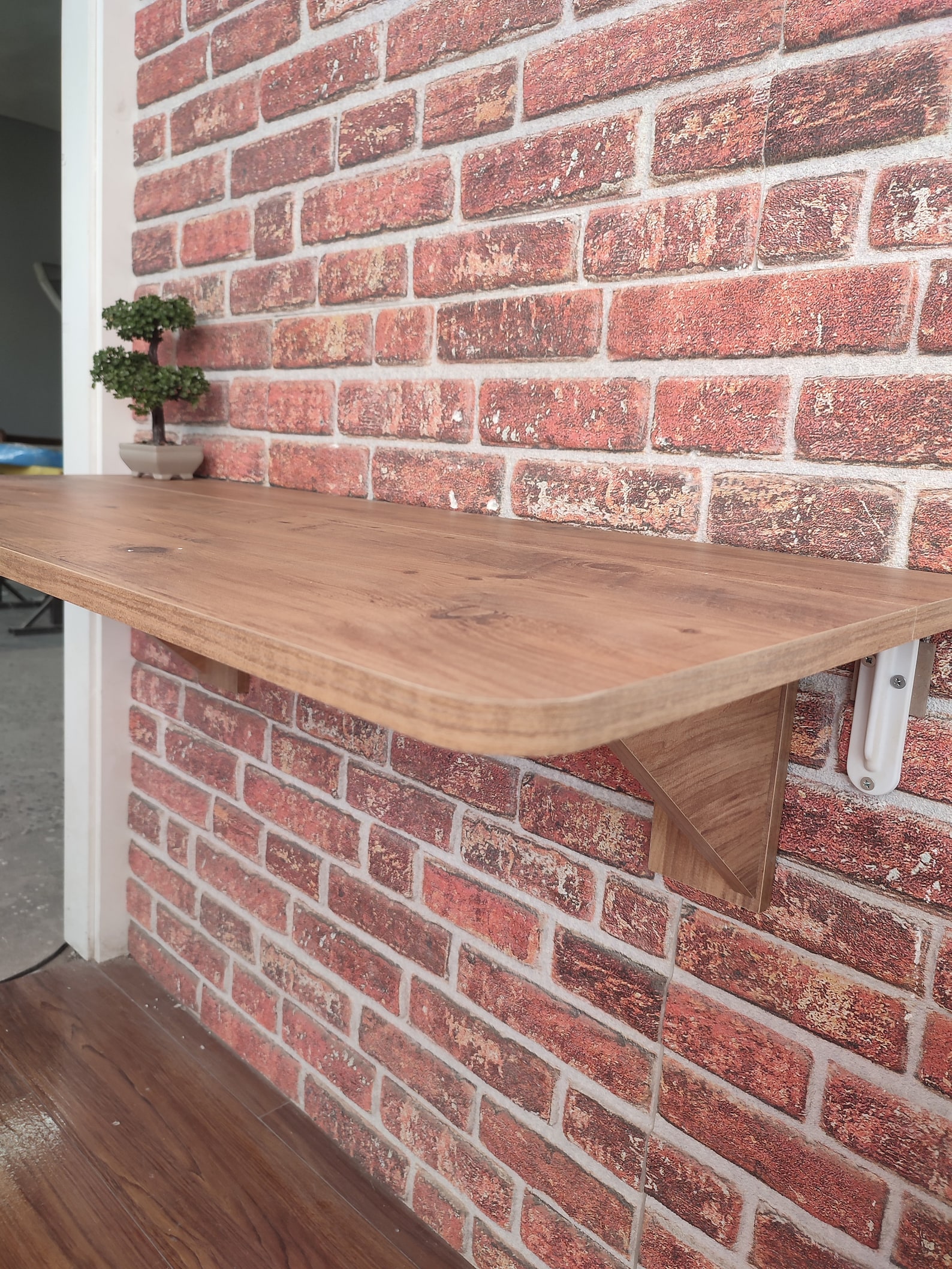 Wall Mounted Folding Table With Shelves, Space Saving Table, Floating ...