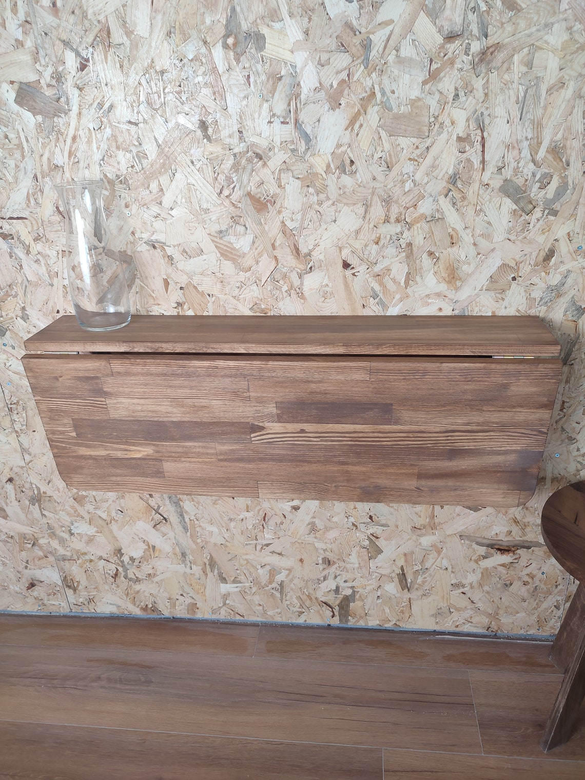 Natural Solid Wood Murphy Desk, Wall Mounted Folding Table With Shelves,space Saving Table ...