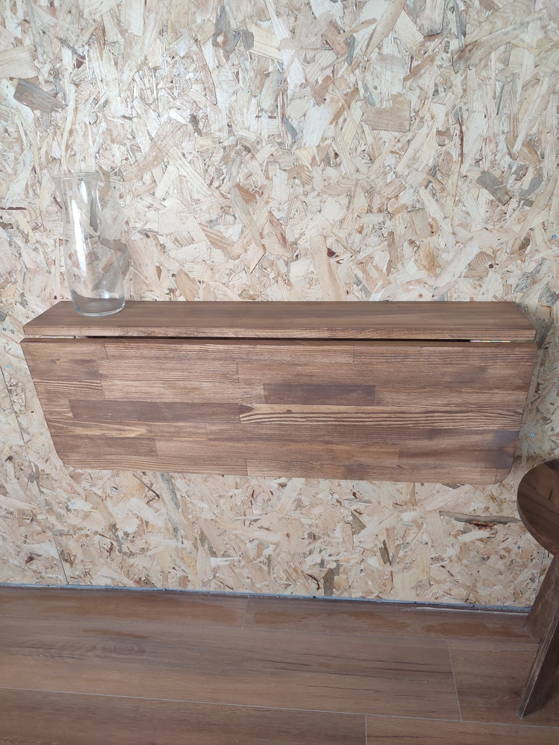 Natural Solid Wood Murphy Desk, Wall Mounted Folding Table With Shelves,space Saving Table ...