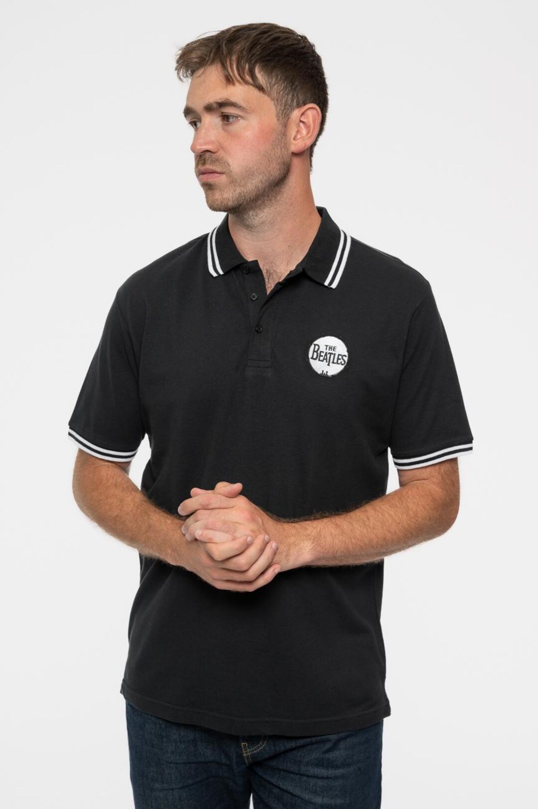 The Beatles Polo Shirt Drum Band Logo New Official Mens Black - Etsy