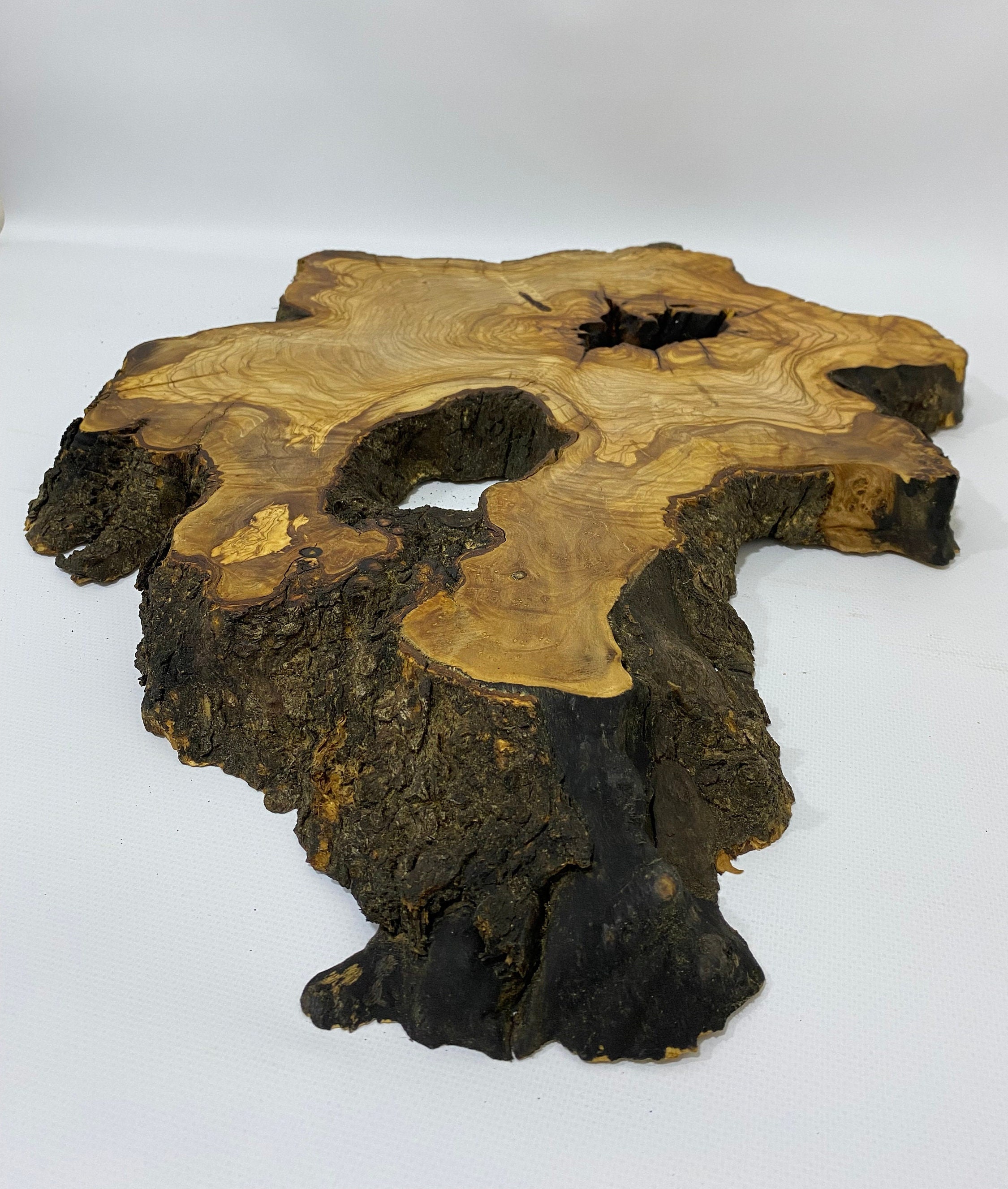 Olive Wood Slab for Live Edge DIY Wood Art, Natural Raw Edge Olive ...