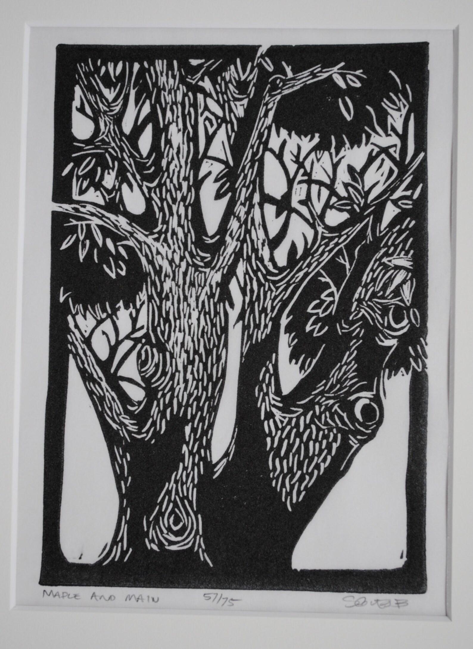 Tree Relief Print Matted and Ready to Frame - Etsy