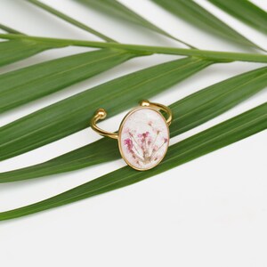 Handmade Dried Flower Ring,pressed Flower Ring,botanical Jewelry,dried ...