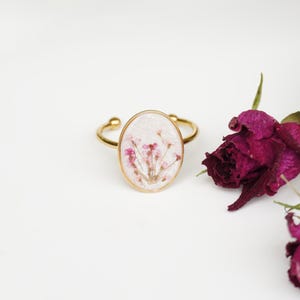 Handmade Dried Flower Ring,pressed Flower Ring,botanical Jewelry,dried ...