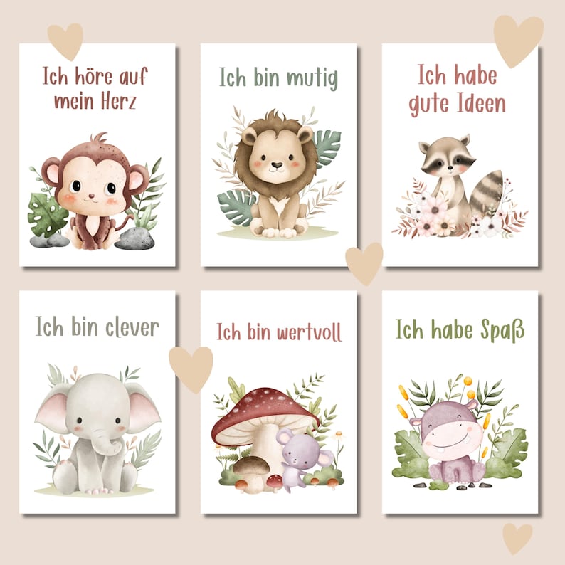 30 Affirmationskarten für Kinder zum Ausdrucken I Affirmationskarten Kinder PDF und Digital I ...