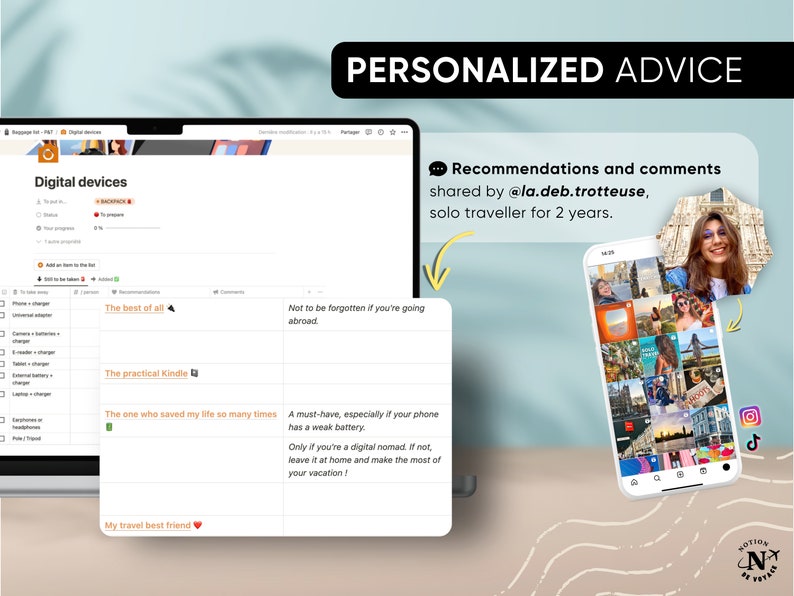Pack & Travel : Notion Template for Packing List Travel Checklist ...