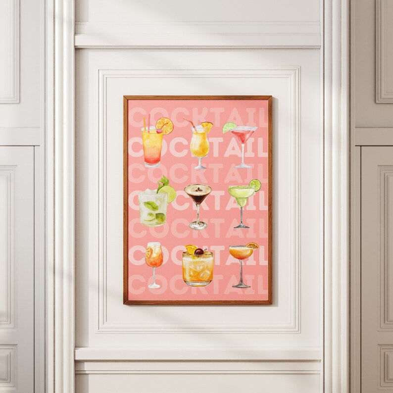 Digital Print Cocktails Printable Poster 20x30 30x40 40x50 50x70 Cm ...