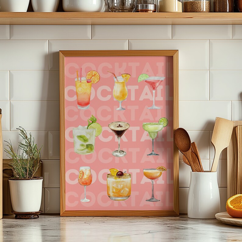 Digital Print Cocktails Printable Poster 20x30 30x40 40x50 50x70 Cm ...