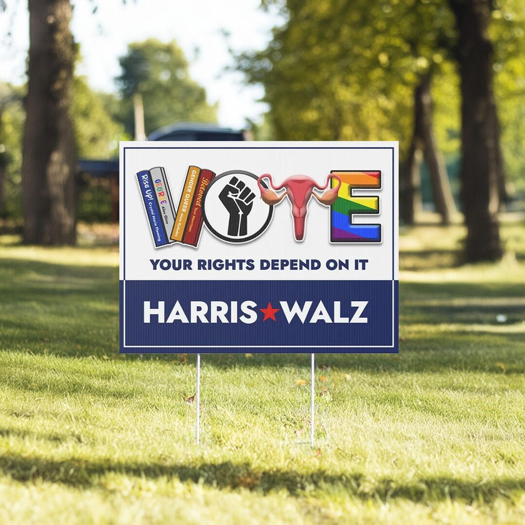 Harris Walz Sign, Cats for Kamala Sign, Vote President Yard Sign, Cat ...