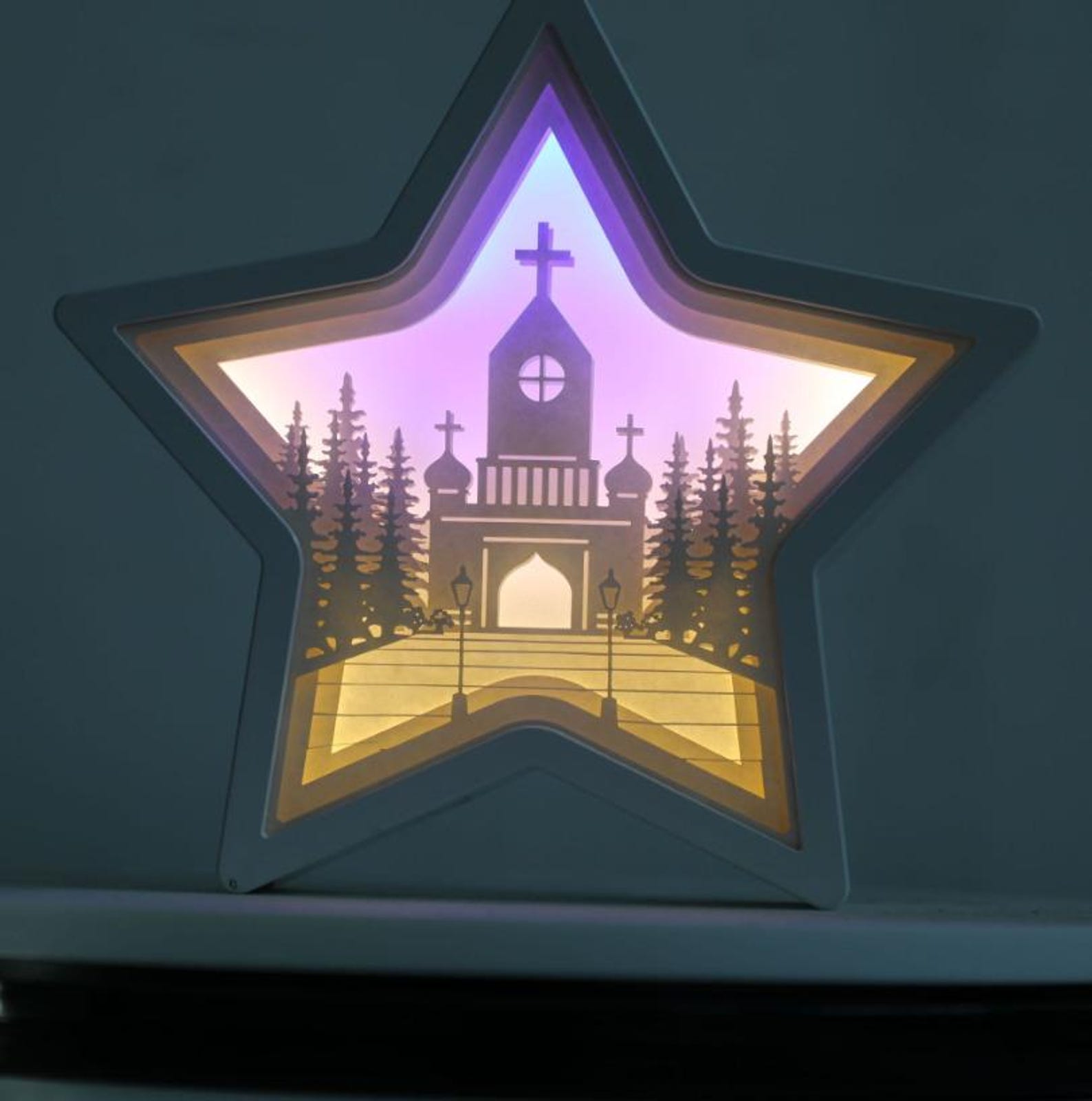 3D Printed Star Lamp LED Fairy Tale Village Star Light Decoration ...