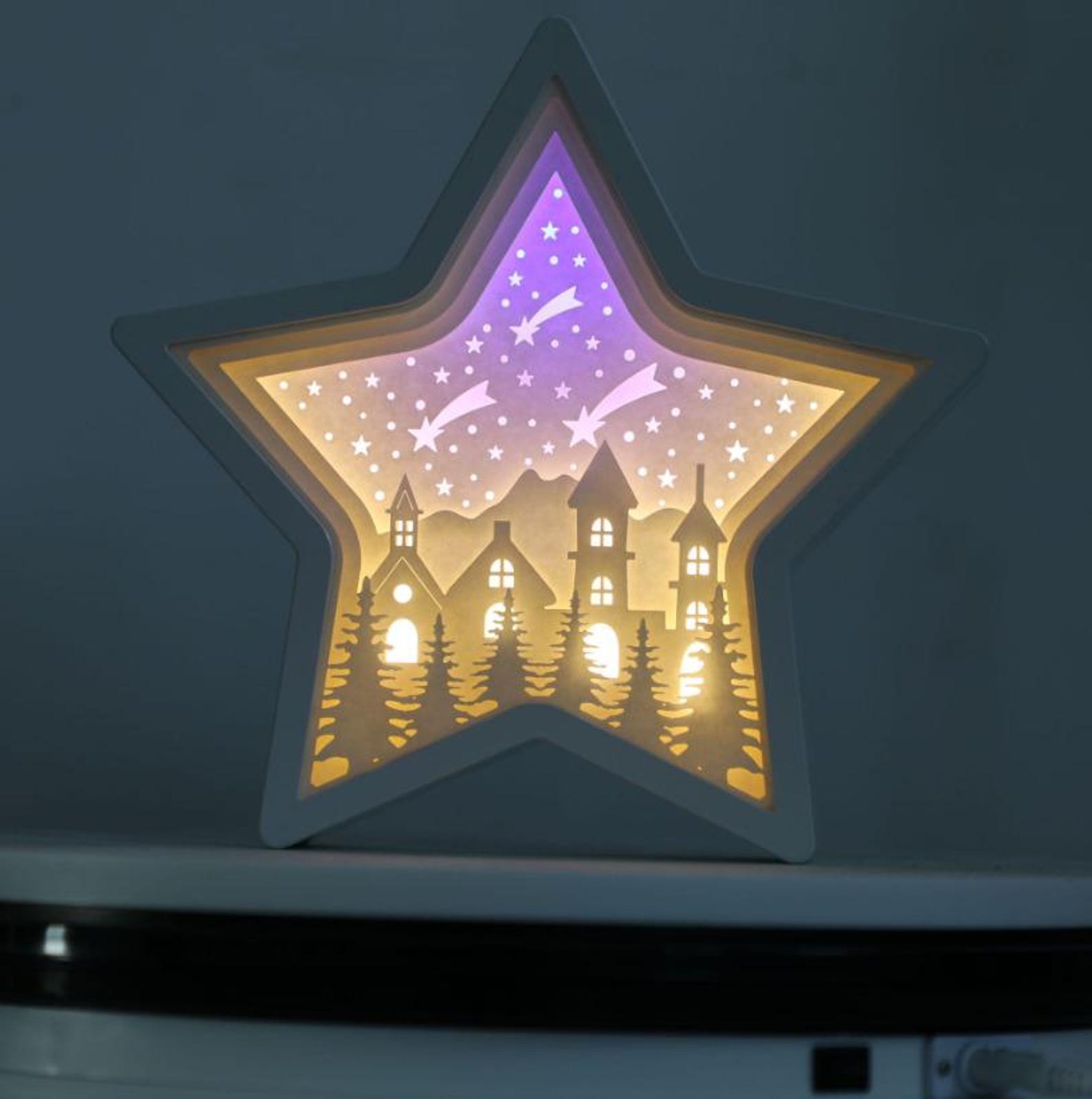 3D Printed Star Lamp LED Fairy Tale Village Star Light Decoration ...