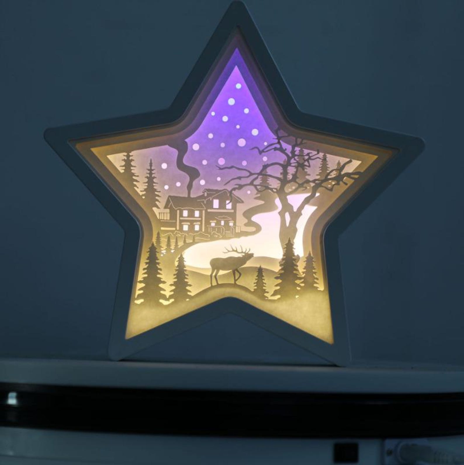 3D Printed Star Lamp LED Fairy Tale Village Star Light Decoration ...