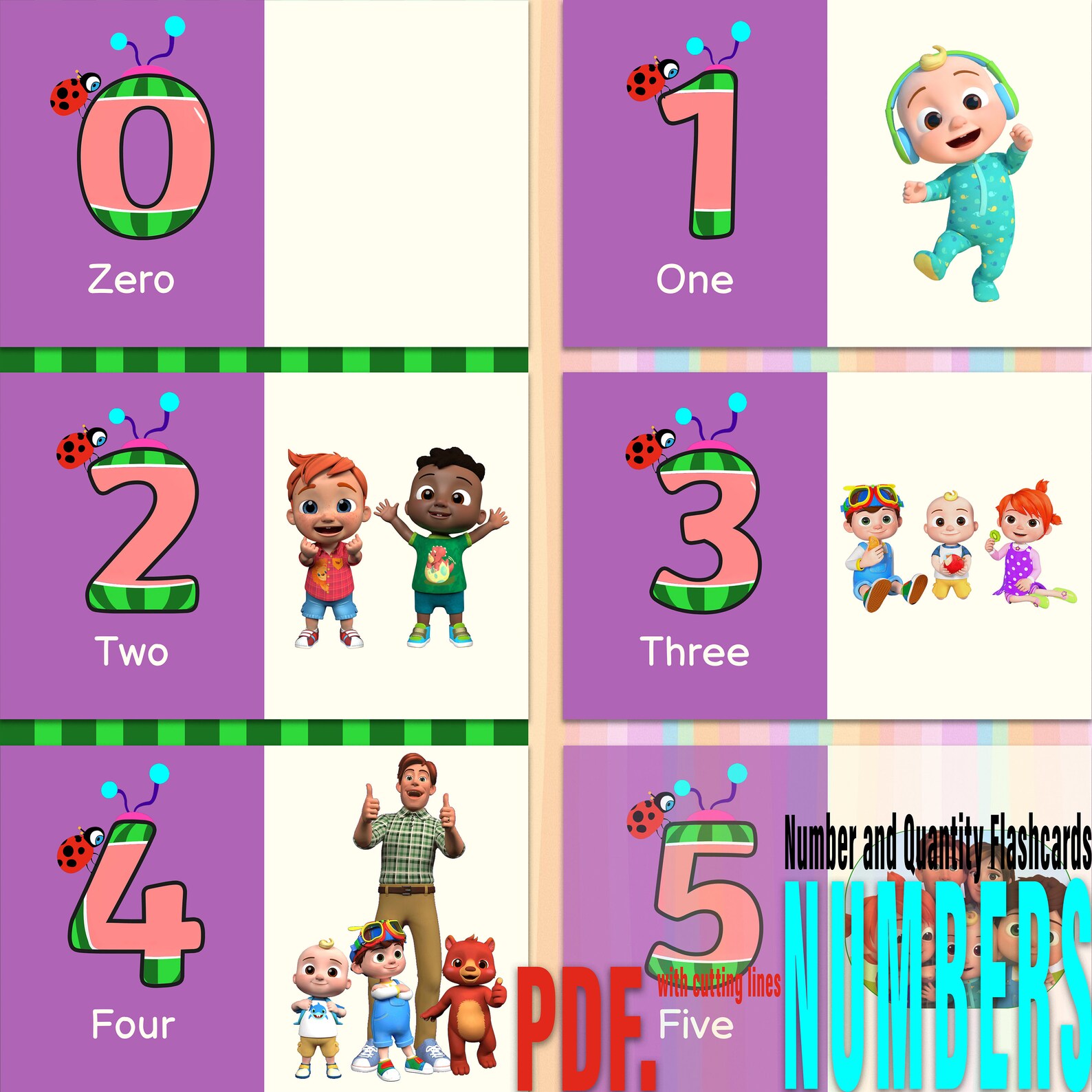 Coco Learning Numbers 0-10 Flashcards. Numbers and Quantity. Number ...
