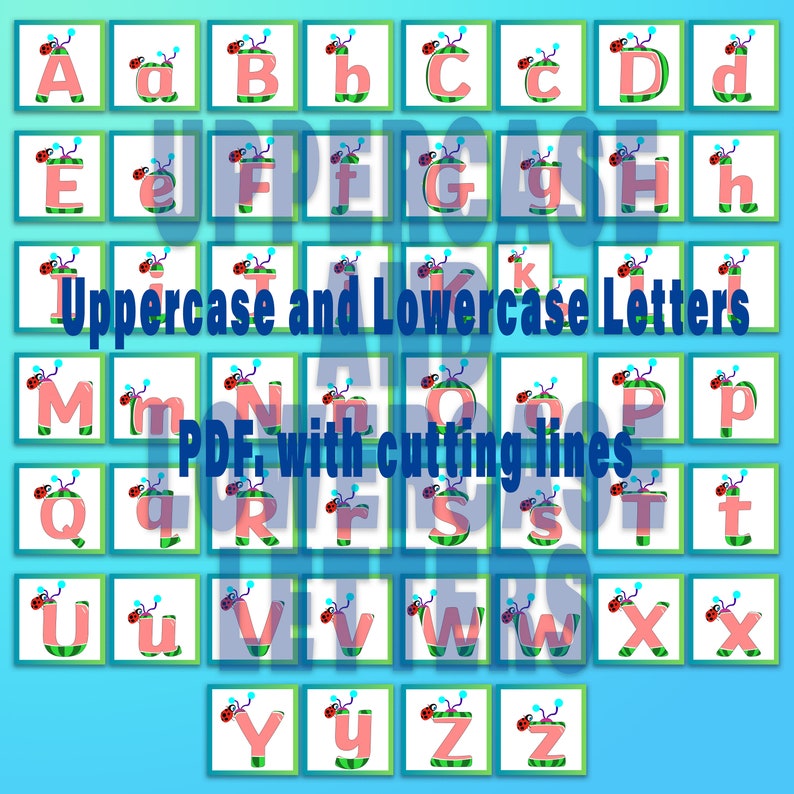 Coco Uppercase and Lowercase Melon A-Z Letters. - Etsy