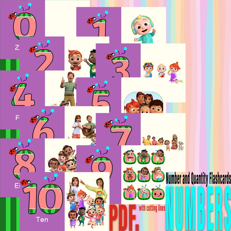 Coco Learning Numbers 0-10 Flashcards. Numbers and Quantity. Number ...