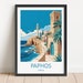 Paphos Cyprus Travel Poster: Mediterranean Home Decor Art Print - Etsy