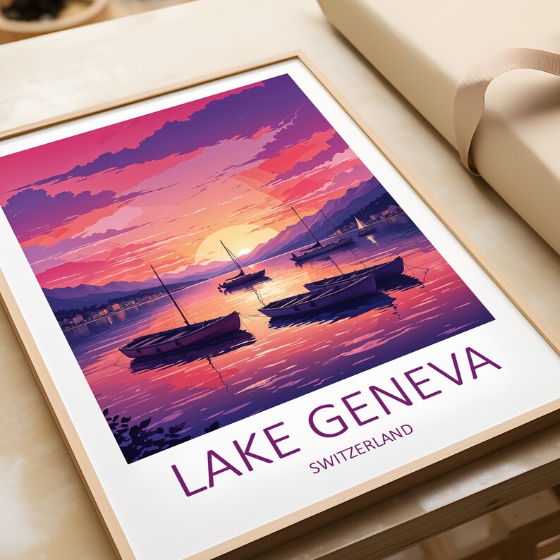 Lake Geneva Print, Switzerland Print, Lake Geneva Switzerland Travel ...