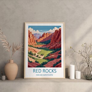 Red Rocks Travel Print - Wall Art Red Rocks Colorado Home Decor Wall ...
