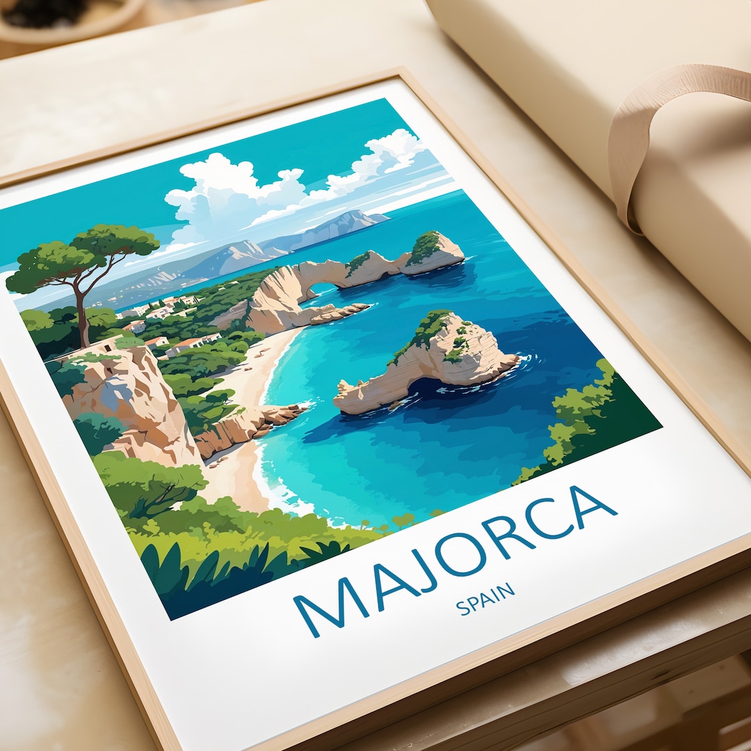 Majorca Travel Poster: Spain Wall Art Print - Etsy UK