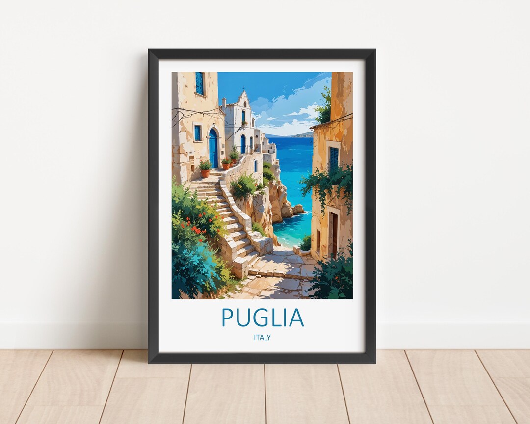 Puglia Travel Print - Wall Art Puglia Italy Art Lovers Gift Home Decor ...
