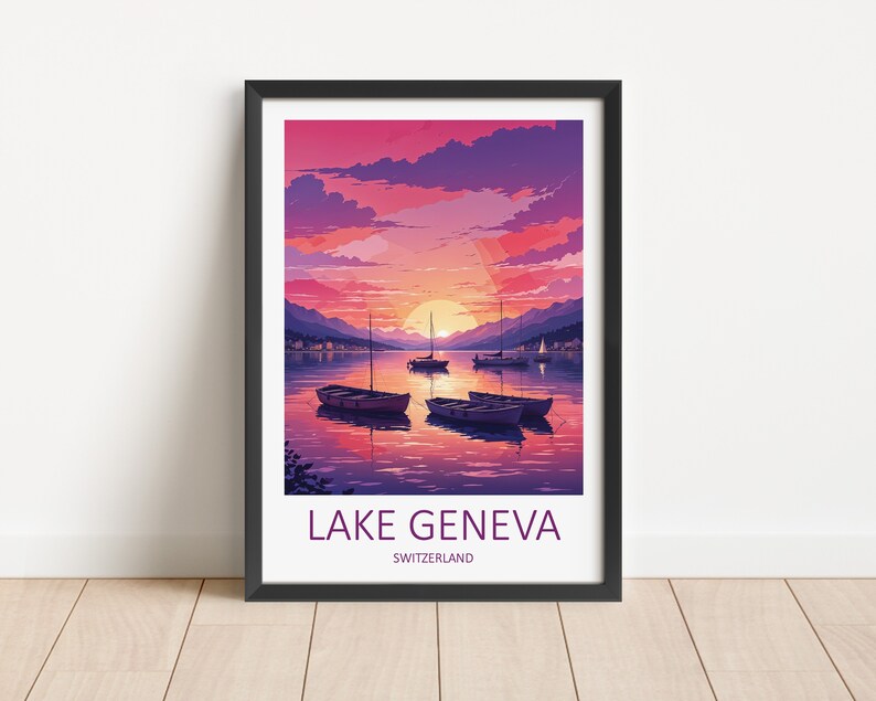 Lake Geneva Print, Switzerland Print, Lake Geneva Switzerland Travel ...