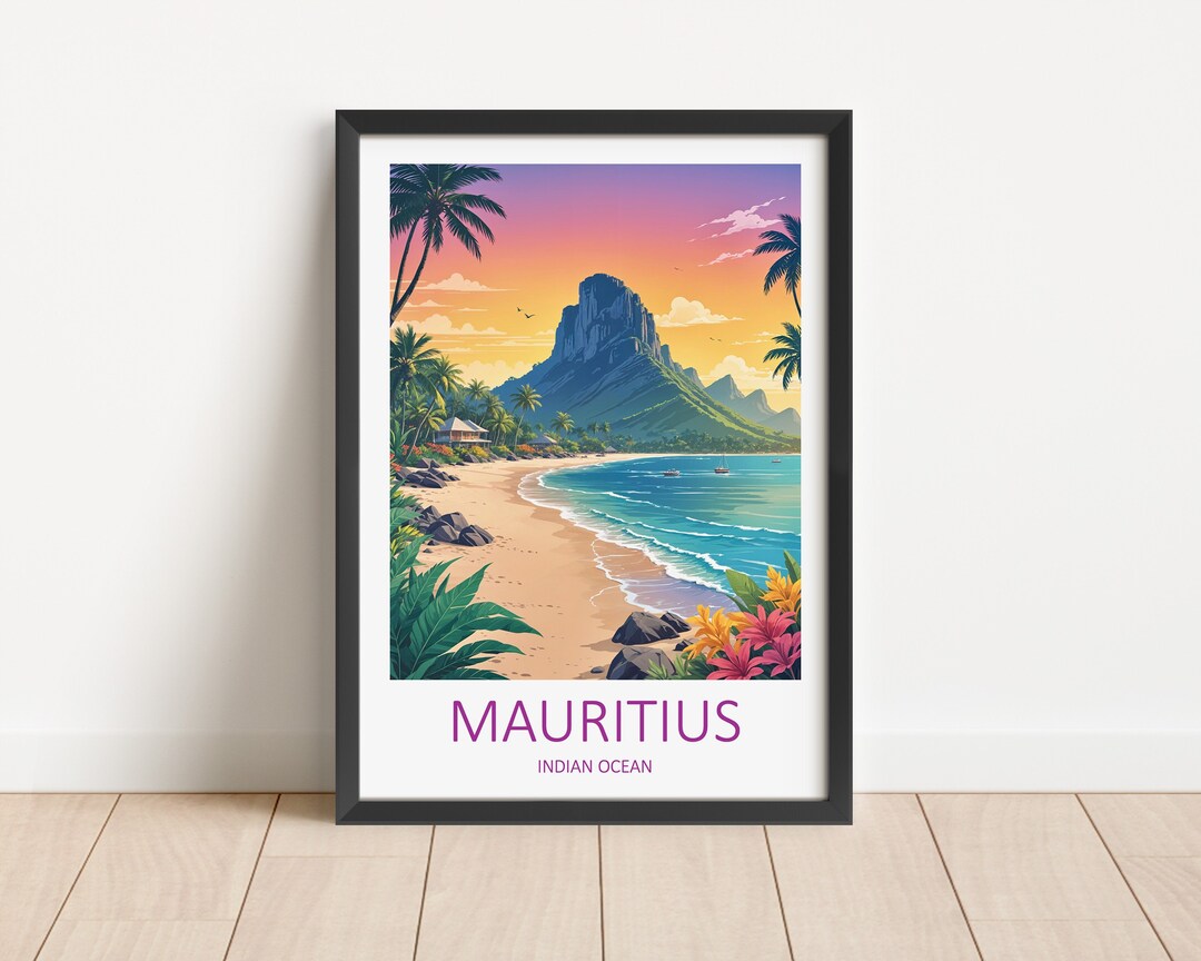 Mauritius Print, Mauritius Poster, Africa Wall Art, Mauritius Travel ...