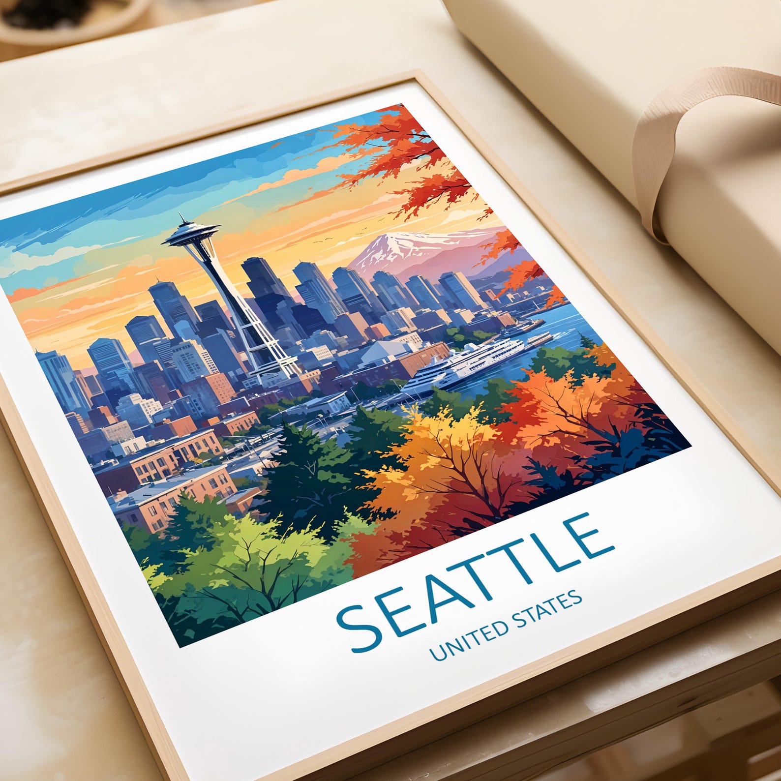Seattle Print, Seattle Space Needle, Seattle Poster, Washington Prints ...