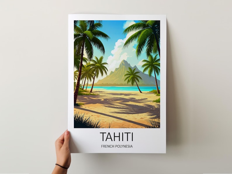 Tahiti Poster Tropical Wall Art French Polynesia Print - Etsy Australia