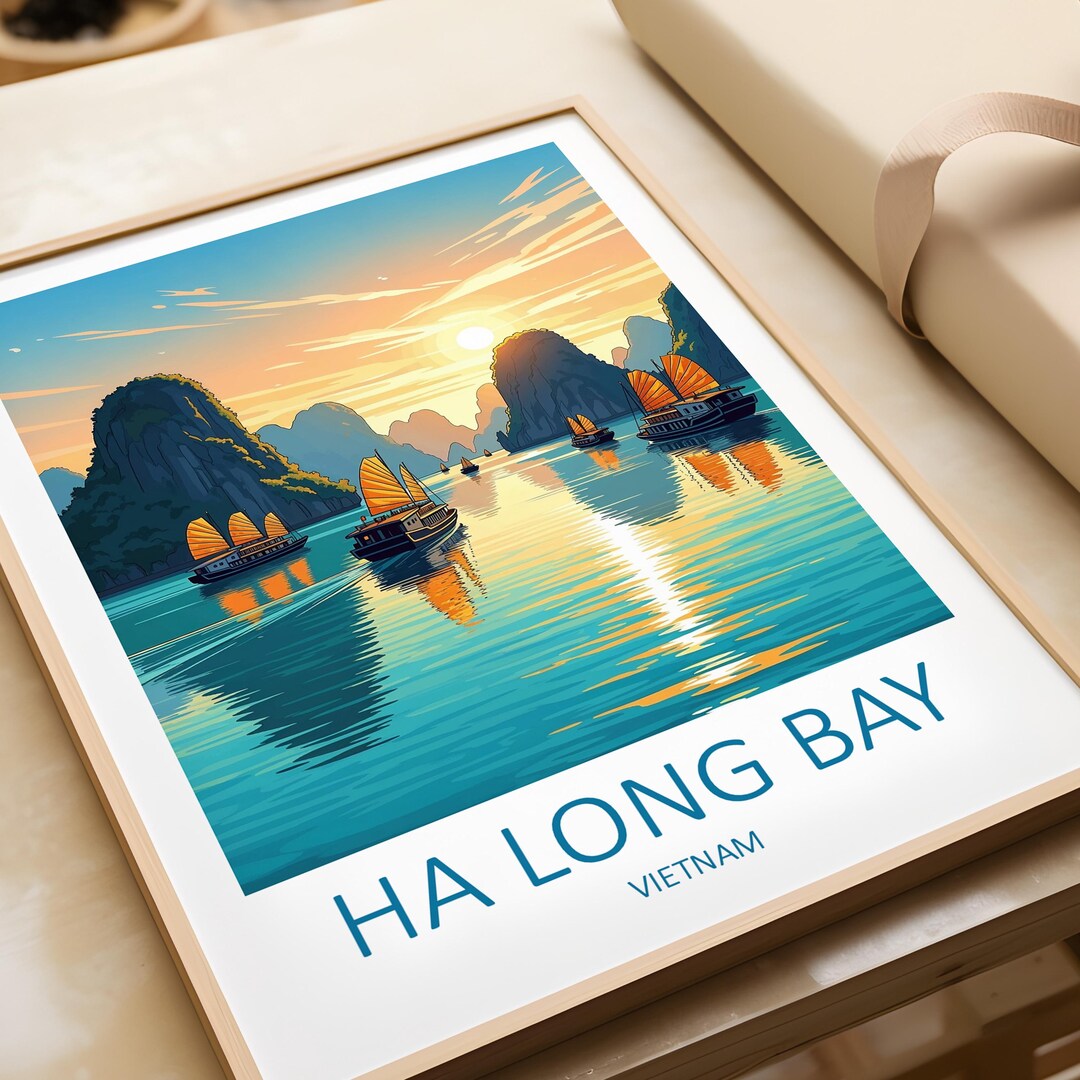 Ha Long Bay Poster Vietnam Travel Print - Etsy