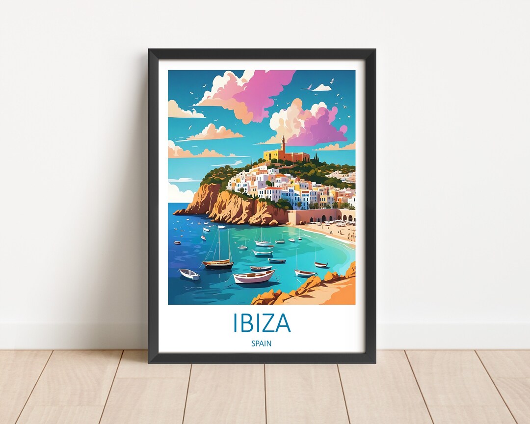 Ibiza Travel Print - Wall Art Ibiza Art Lover Gift Spain Print Ibiza Poster Balearic Islands Art ...