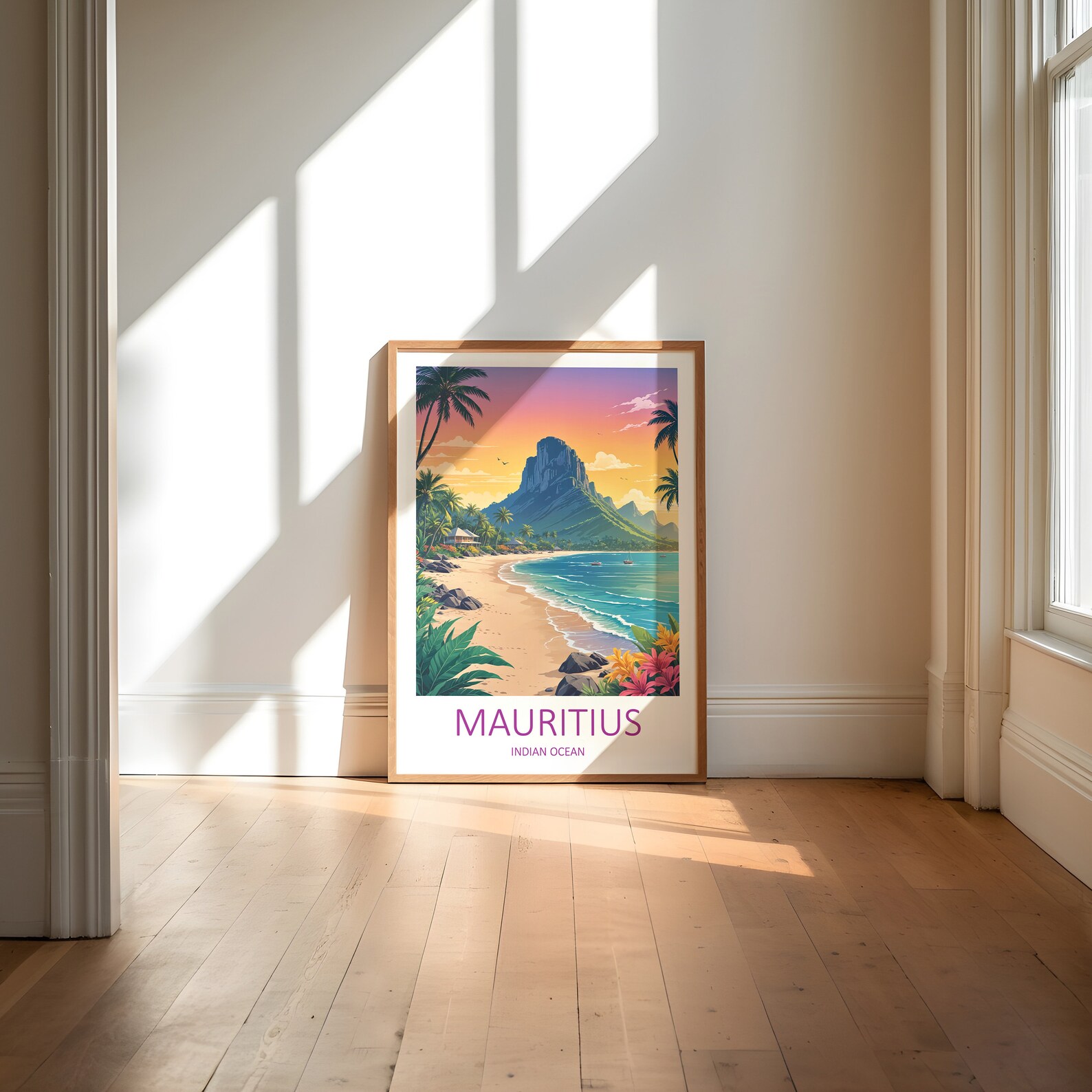 Mauritius Travel Poster, Africa Wall Art, Indian Ocean Print - Etsy