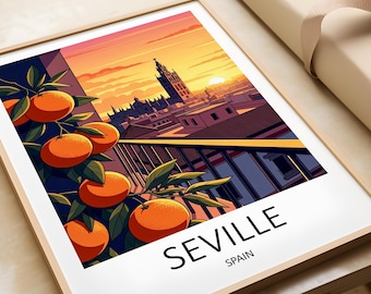 Sevilla Art Print, Seville Travel Poster, Spain Wall Art, Andalusian ...