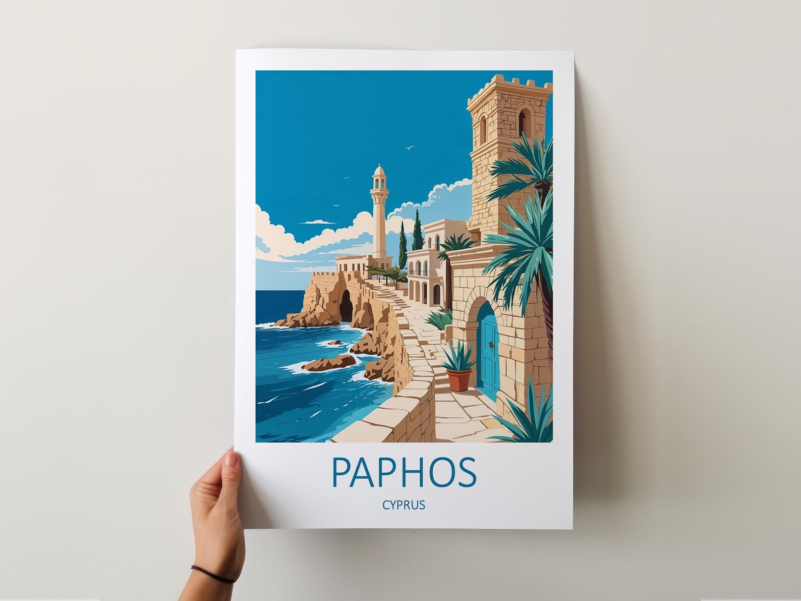 Paphos Travel Print - Cyprus Wall Art Paphos Poster Home Decor Art ...