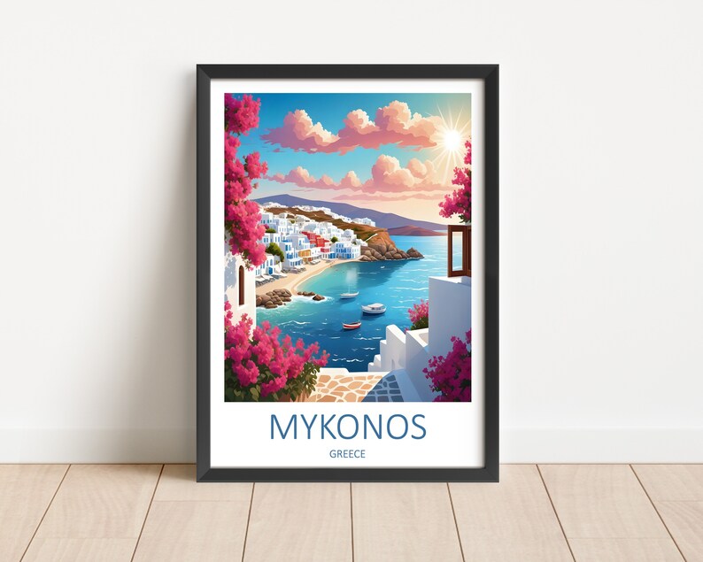 Mykonos Print, Mykonos Poster, Mykonos Wall Art, Greece Print, Mykonos ...