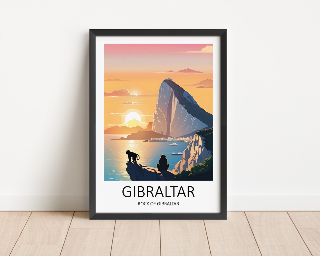 Gibraltar Druck, Gibraltar Poster, Felsen von Gibraltar, Gibraltar ...